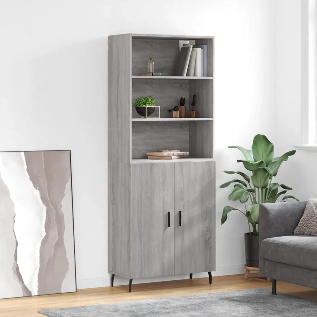 Skříň highboard šedá sonoma 69,5 x 34 x 180 cm kompozitní dřevo 3189275