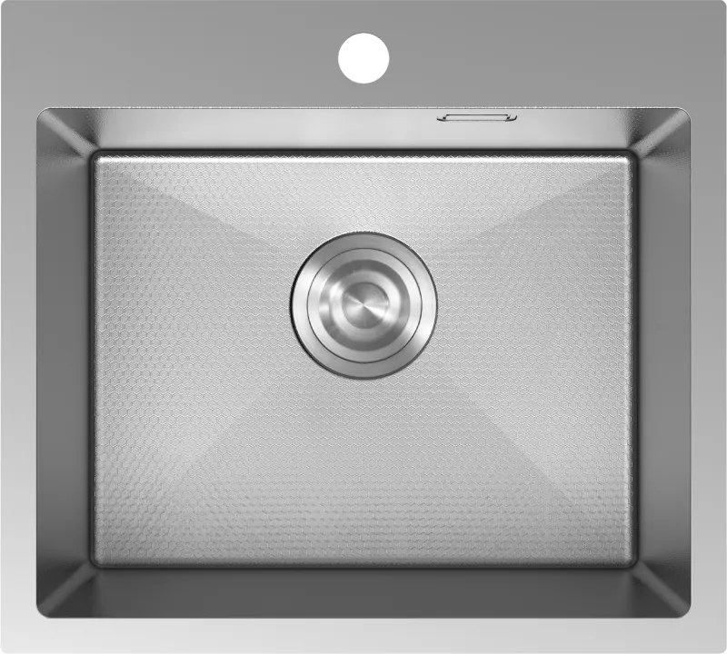 Mexen Solix, 1-komorový nerezový dřez 500 x 450 mm, broušená ocel, vzor voština, 6402501000-01HC