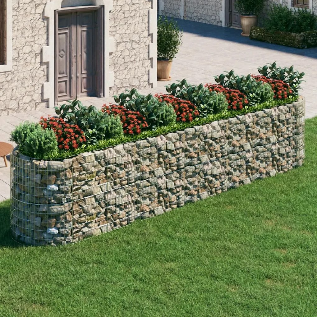 Gabionový vyvýšený záhon pozinkované železo 500 x 100 x 100 cm 152048