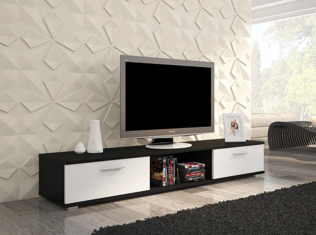 ADRK Televizní stolek SELLA Provedení: Černo/bílá mat