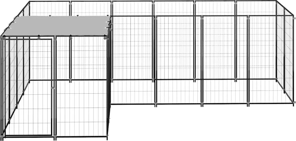 Psí kotec černý 4,84 m² ocel 3082211