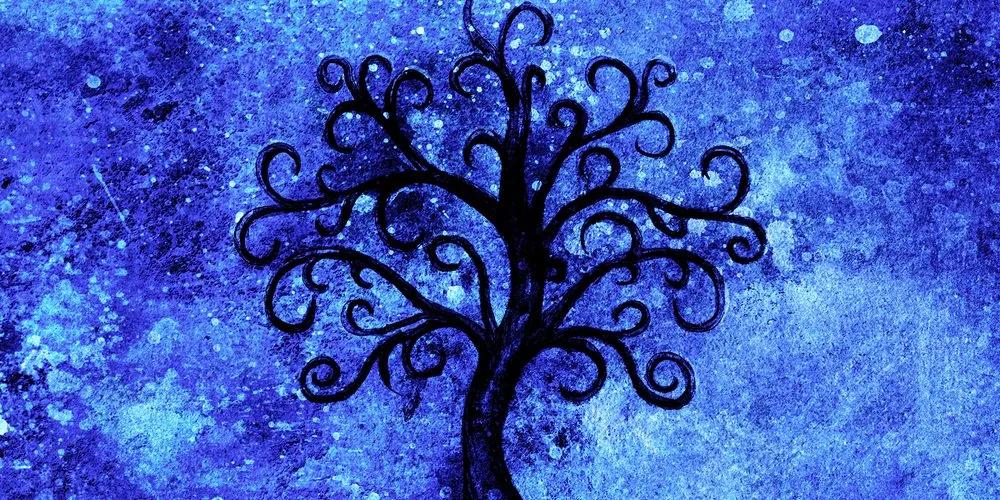 Obraz strom života na modrém pozadí Varianta: 100x50