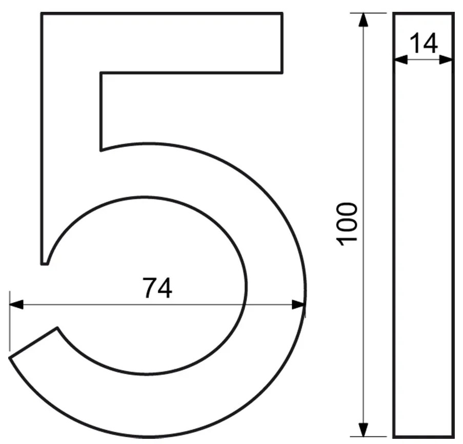 Richter Czech Hliníkové „3D“ číslo Richter s broušeným povrchem (0 - 9) Varianta: 2