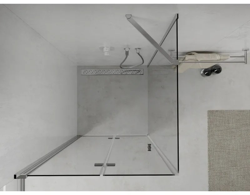 Mexen Lima skládací sprchový kout 80 x 80 cm, Průhledné, Chromovaná - 856-080-080-01-00