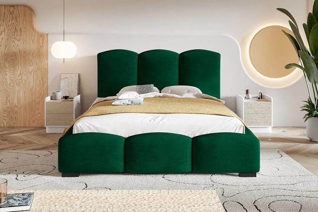 Čalouněná postel Parisa 180x200 cm Barva: Zelená - Kronos 19