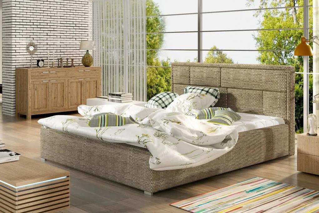 ELT, BEATA 200x200 čalouněná postel s dřevěným roštem