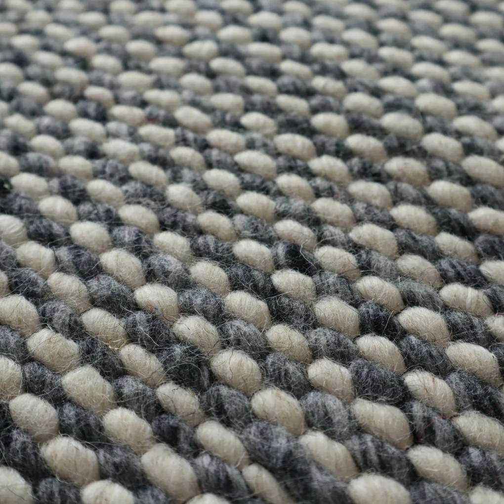 Asra, Kusový ručně tkaný koberec Woolen 2 Grey, 150x240, šedá, ložnice