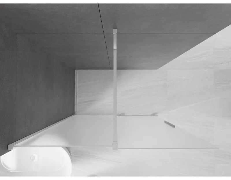 Mexen Velar, sprchová zástěna s posuvnými dveřmi Walk-in 130 x 200 cm, 8mm sklo námraza, chromová, 871-130-000-33-01