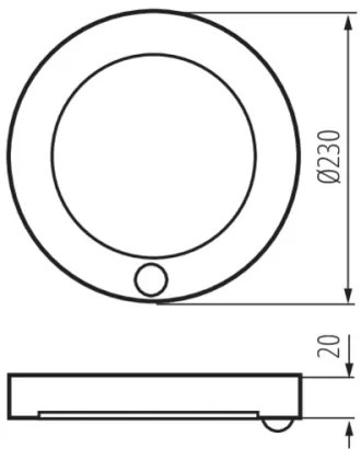 LED svítidlo s čidlem Kanlux ERGA PIR 17W CCT-B černé
