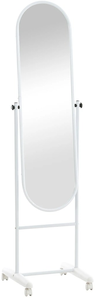 Stojící zrcadlo Nane Oval - 155x40x42 cm - Bílá