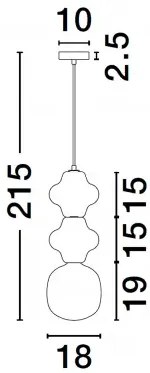 LED zeleno-modré designové svítidlo Clio