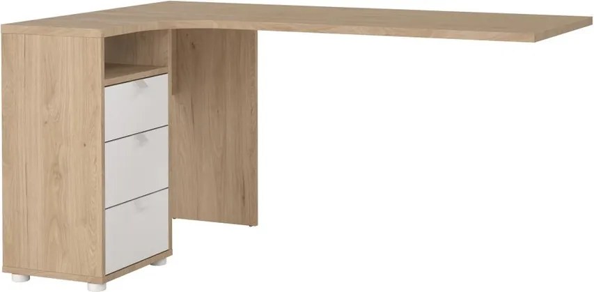 Deska rohového psacího stolu Sigal 150 x 99,6 cm, hikora jackson / bílá