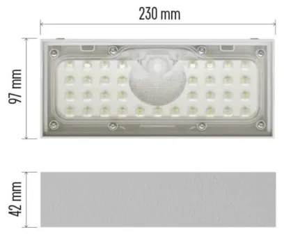 LED Solární reflektor se senzorem pohybu LED/3,7V 3000mAh 4000K IP65 bílá