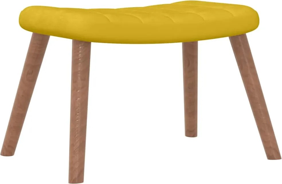 Relaxační křeslo se stoličkou hořčicově žluté samet 327673