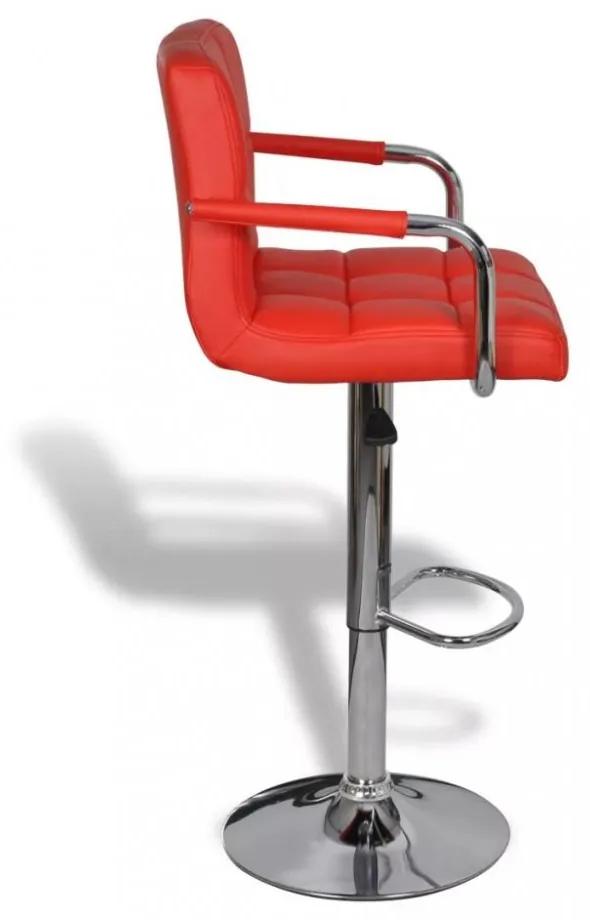 Barová židle 2 ks umělá kůže / chrom Dekorhome Bílá