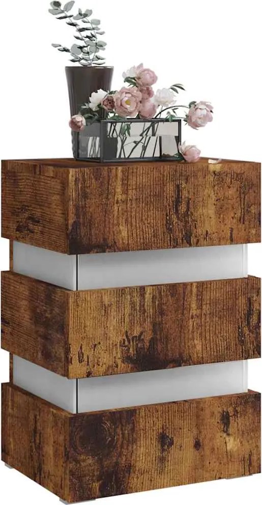 Noční stolek kouřový dub 45 x 35 x 67 cm kompozitní dřevo 326848
