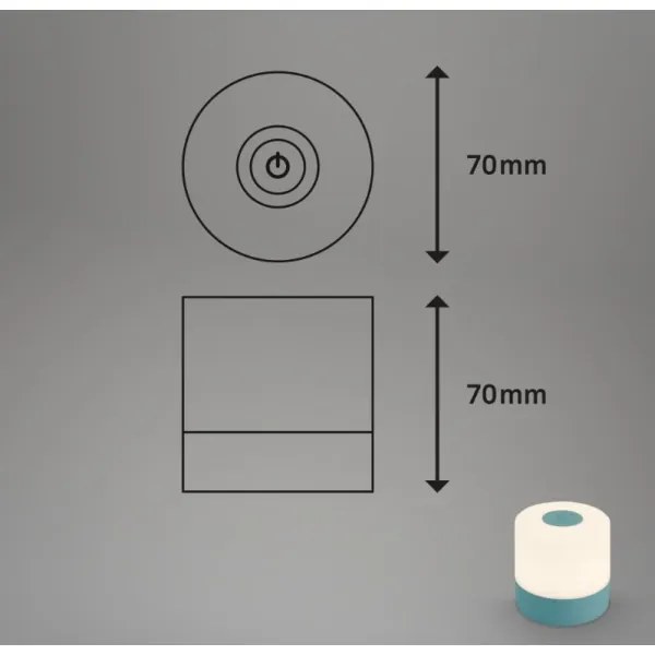 Briloner 7461010 - LED Stmívatelná nabíjecí stolní lampa LED/2W/5V IP44 modrá