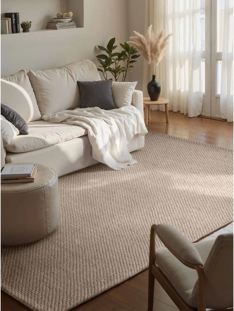 Béžový ručně tkaný vlněný koberec 200x290 cm Lyon Beans – Elle Decoration