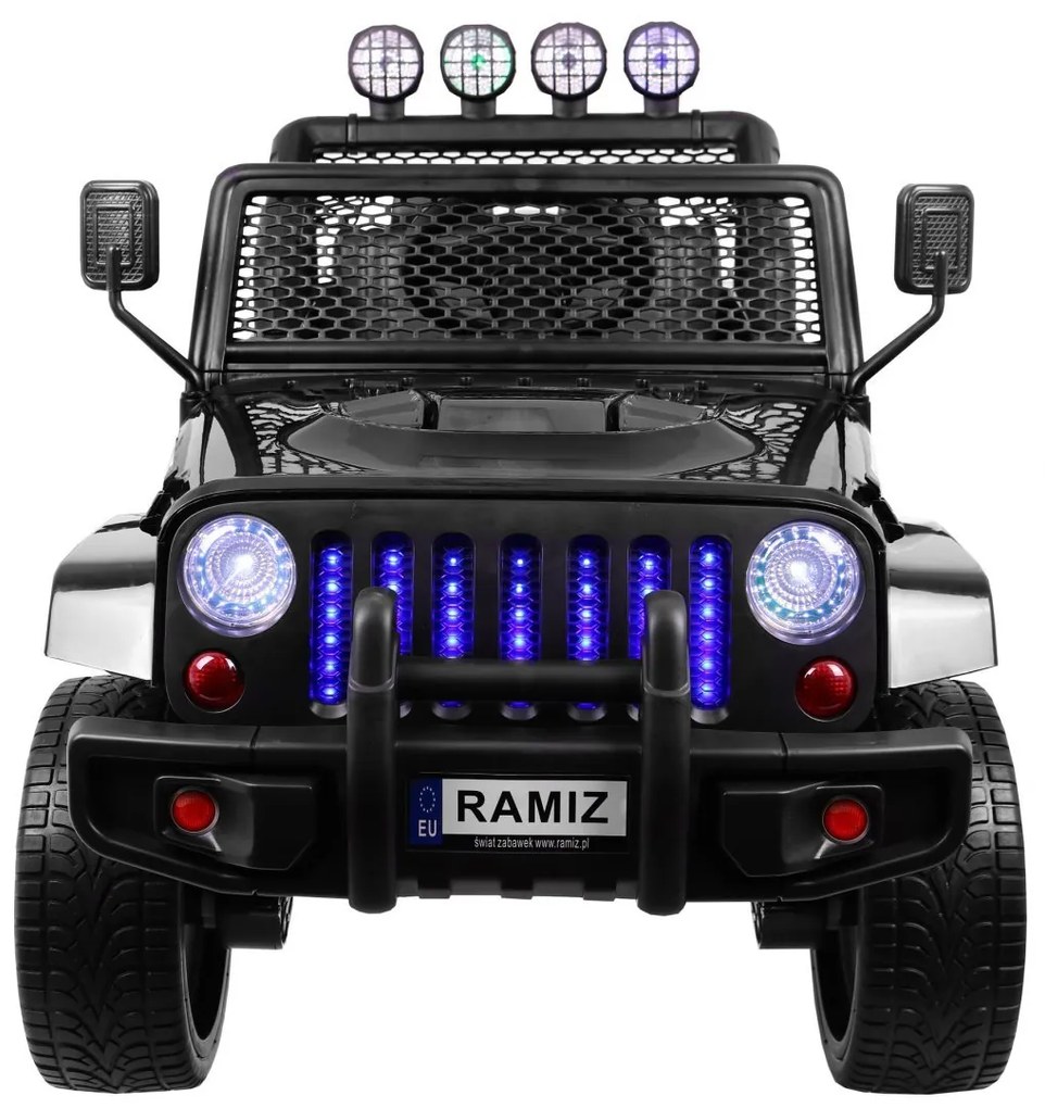 Ramiz Jeep Raptor 4x4, kožená sedačka, 2 místné černé