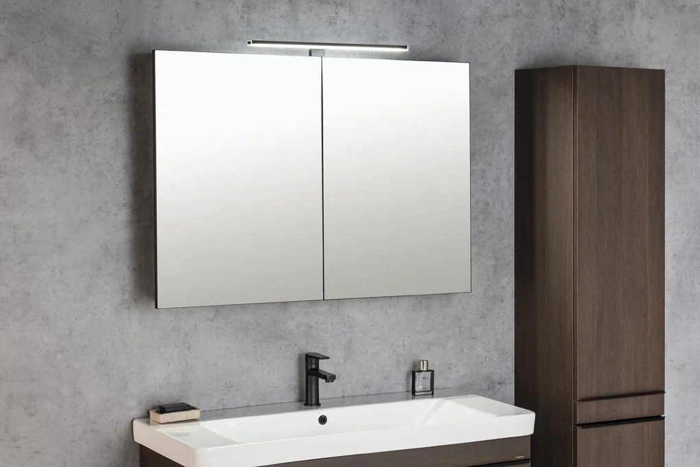 Sapho Sapho, GRETA galerka s LED osvětlením, 101x70x14cm, černá mat, GR105-0035