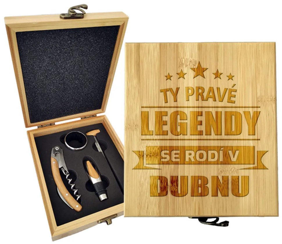 Sablio Dárková sada na víno Ty pravé legendy se rodí v dubnu: 147×168×49 mm