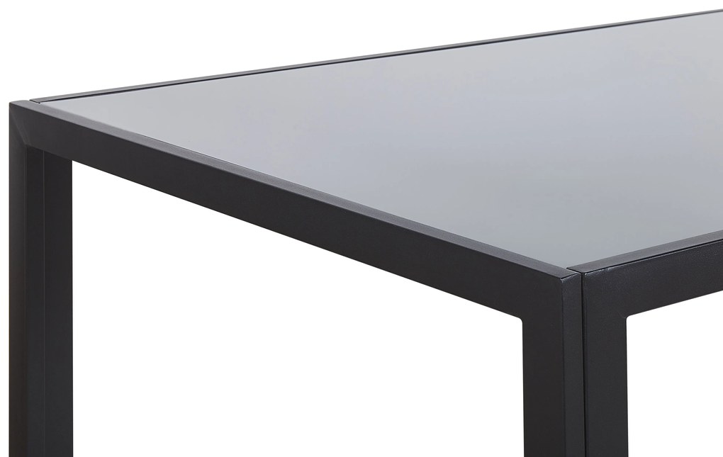 Skleněný jídelní stůl 120 x 80 cm černý LAVOS Beliani