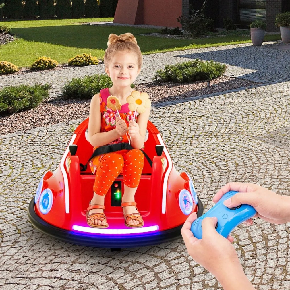 Costway 12 V dětské nárazníkové auto 360 otočení o stupeň s hudbou a světly