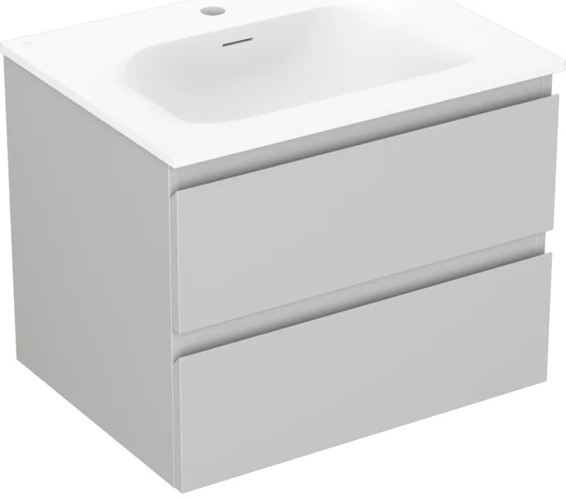 Mexen Orio koupelnová skříňka 60 cm s umyvadlem Vela, 2 zásuvky, šedá mat/bílá mat - 91A10-06047-2-BFF62-W23M01