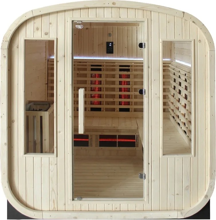 BPS-koupelny Zahradní kombinovaná sudová sauna 2v1  - Infrasauna + finská sauna 200x200, 4-6 osob