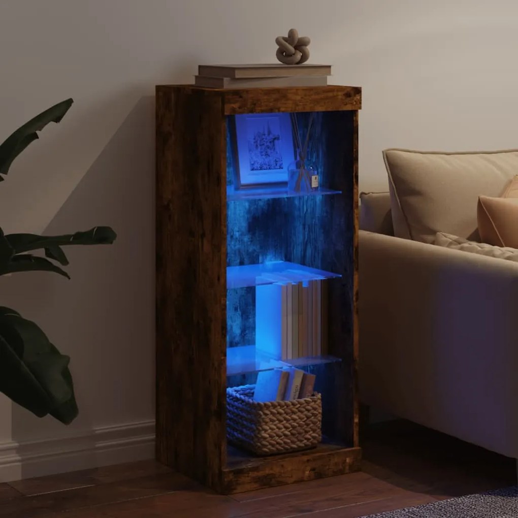 Příborník S Led Osvětlením Kouřový Dub