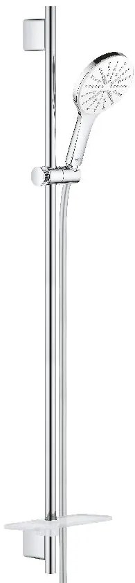 Grohe Rainshower SmartActive - Sada sprchové hlavice 130 9,5 l/min, 3 proudy, tyče 900 mm a hadice, měsíční bílá 26579LS0