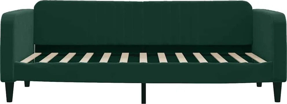 Válenda s přistýlkou a zásuvkami tmavě zelená 100x200 cm samet 3197120