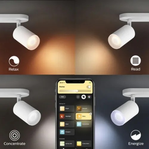 Bluetooth LED bodové svítidlo Philips Hue Fugato 50632/31/P7 2xGU10/5,7W 2000-6500K RGB