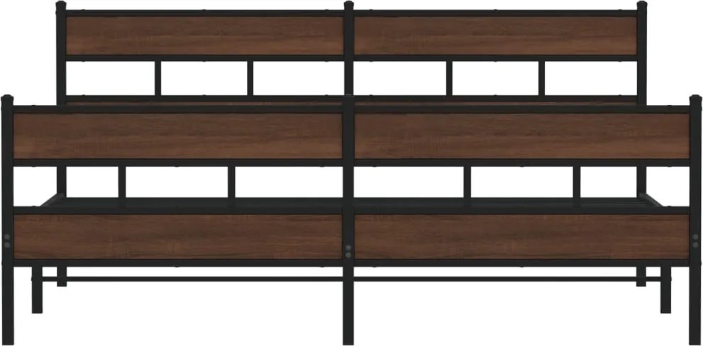 Kovový rám postele bez matrace hnědý dub 180 x 200 cm 3308478