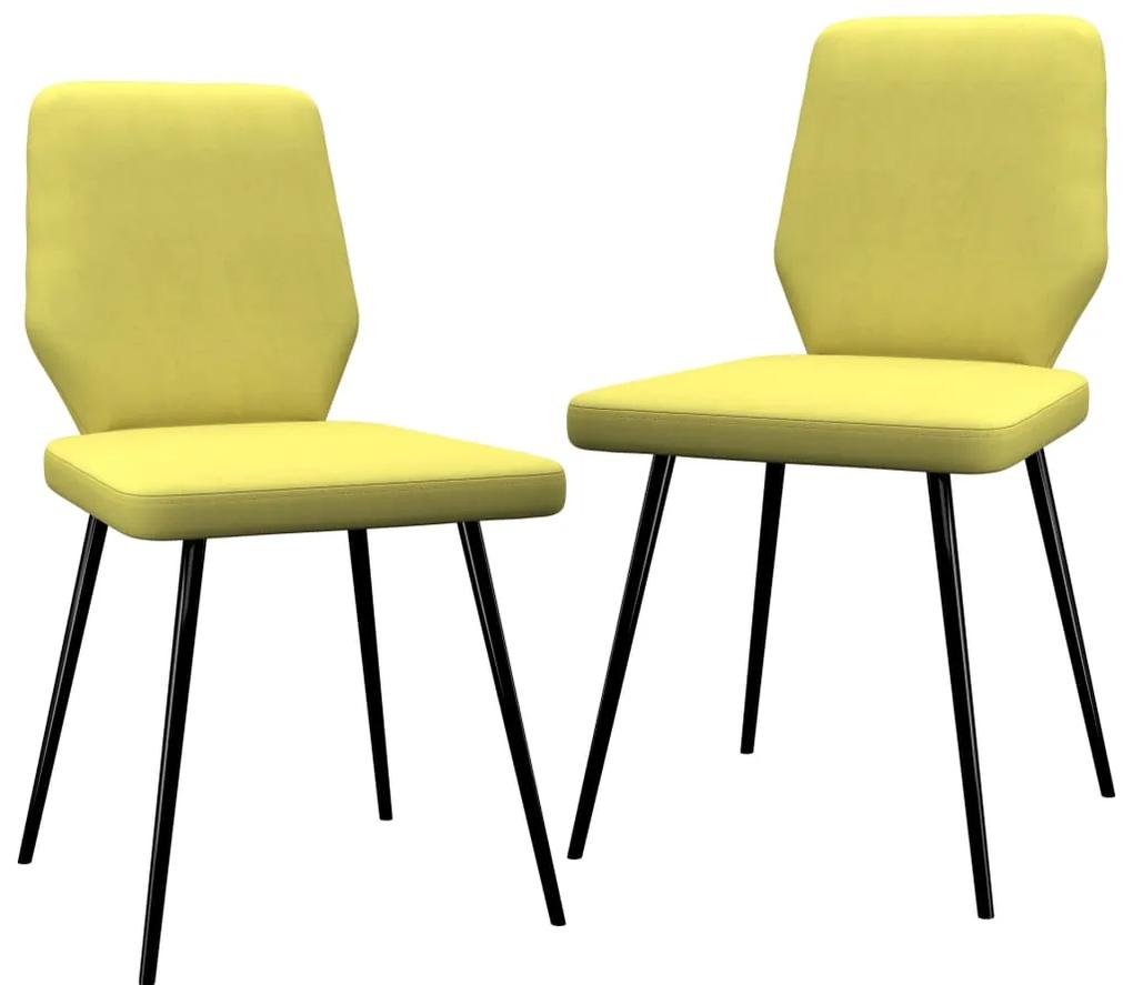 282542 vidaXL Jídelní židle 2 ks limetkově žluté textil
