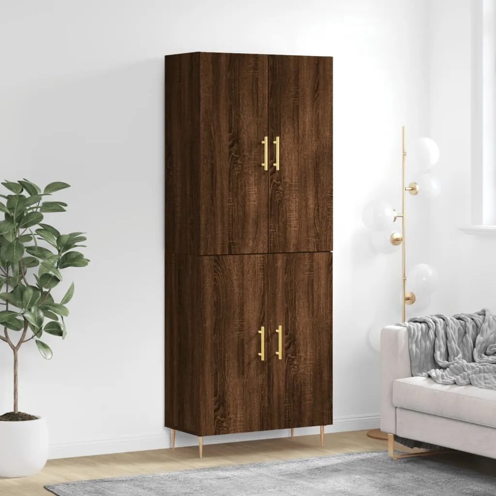 vidaXL Skříň highboard 69,5 x 34 x 180 cm kompozitní dřevo [3195670] Barva: Bílá