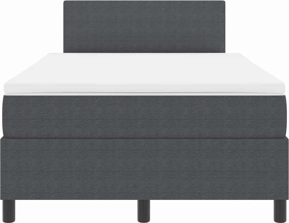 Postel s boxspringem s čelo Tmavě šedá a bílá 120 x 190 cm 3337504