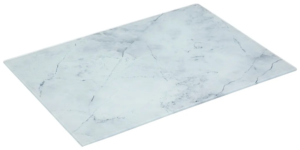 Prkénko na krájení Glass Marble, bílá, 40x30 cm