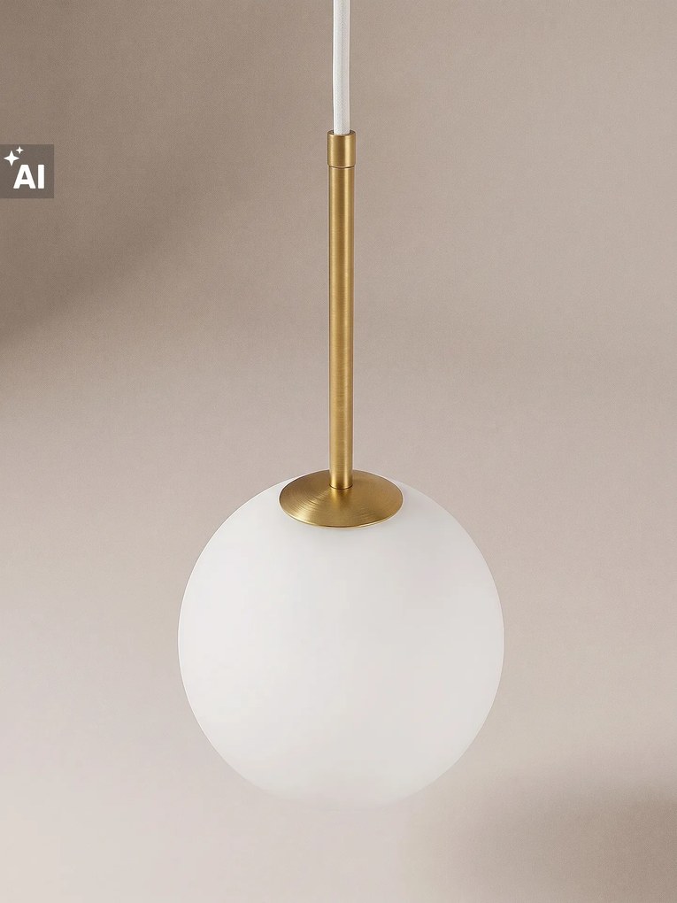 Sinsay - Závěsná lampa se zlatými detaily a kulatým stínidlem - zlatá