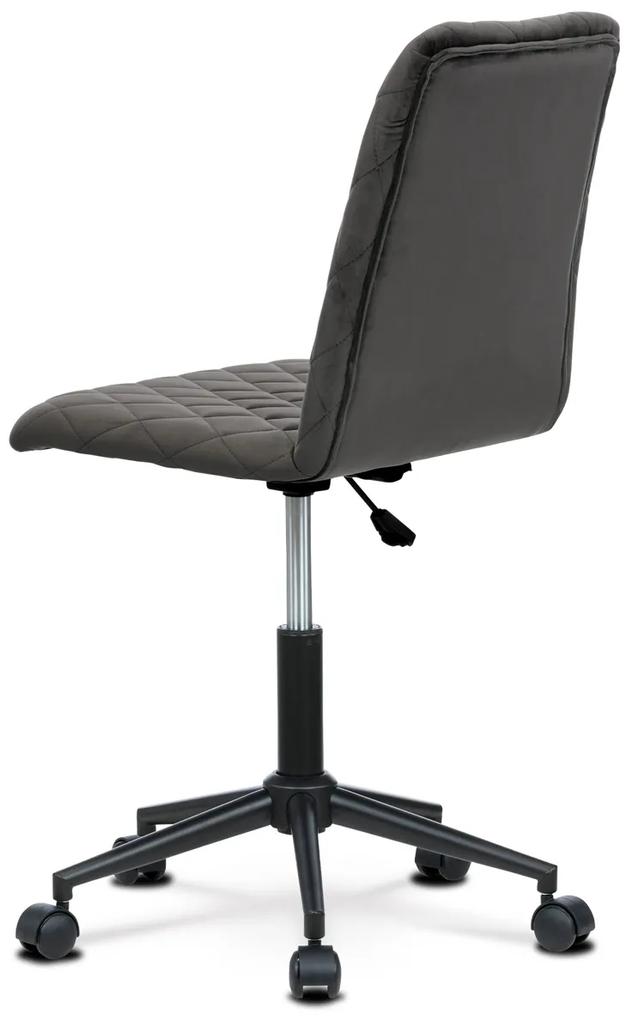 Kancelářská židle dětská, potah šedá sametová látka, výškově nastavitelná - KA-T901 GREY4