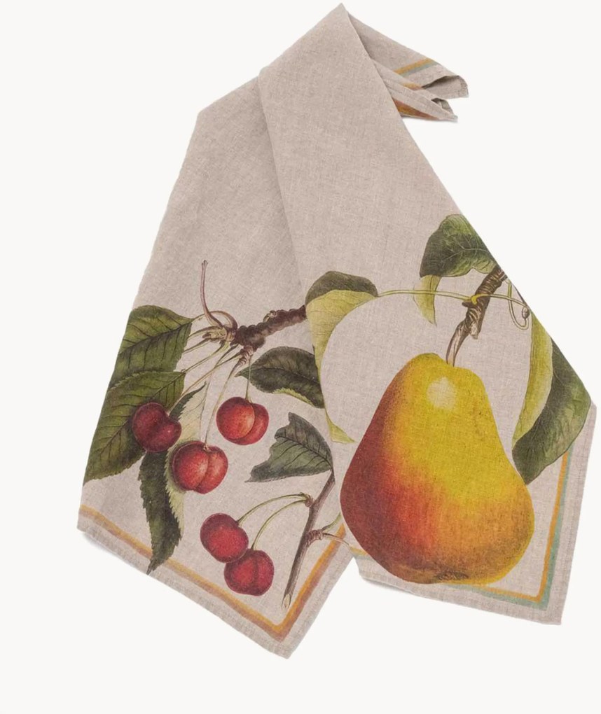 Sada lněných utěrek Cherry & Pear, 2 díly