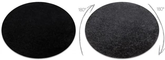 Koberec BUENOS 6649 shaggy černý kruh