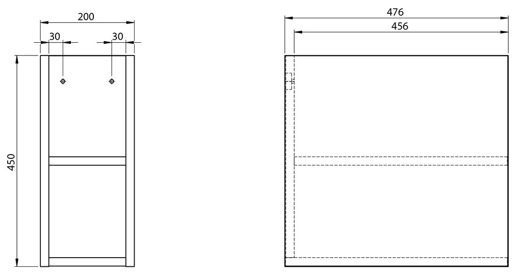 Sapho Wave koupelnová skříňka spodní 20 x 45 x 47,8 cm dub collingwood WA020-1919