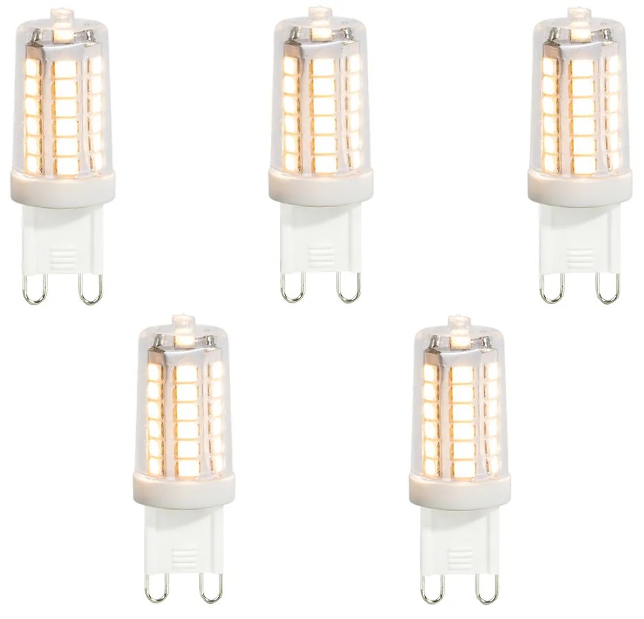Sada 5 čirých LED žárovek G9 3,5 W 480 lm 3000 K