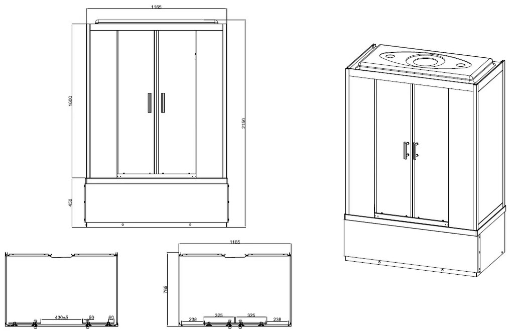 Savana Veduta Tora 120x85x218 masážní sprchový box