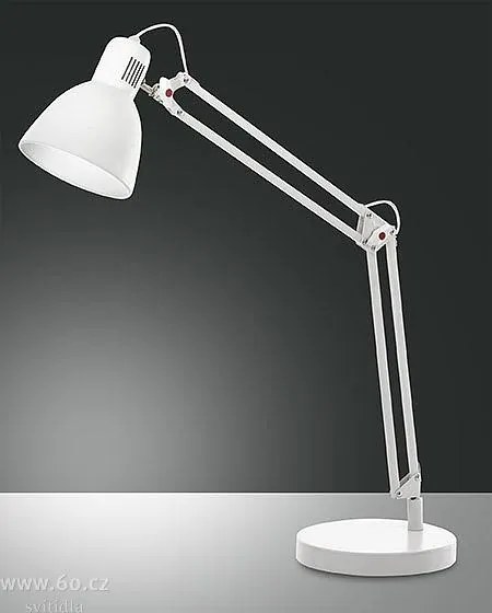 Fabas luce 3015-30-102 Lisetta, stolní lampa pro osvětlení pracovního stolu, 1x42W, bílá/chrom, výška 80cm