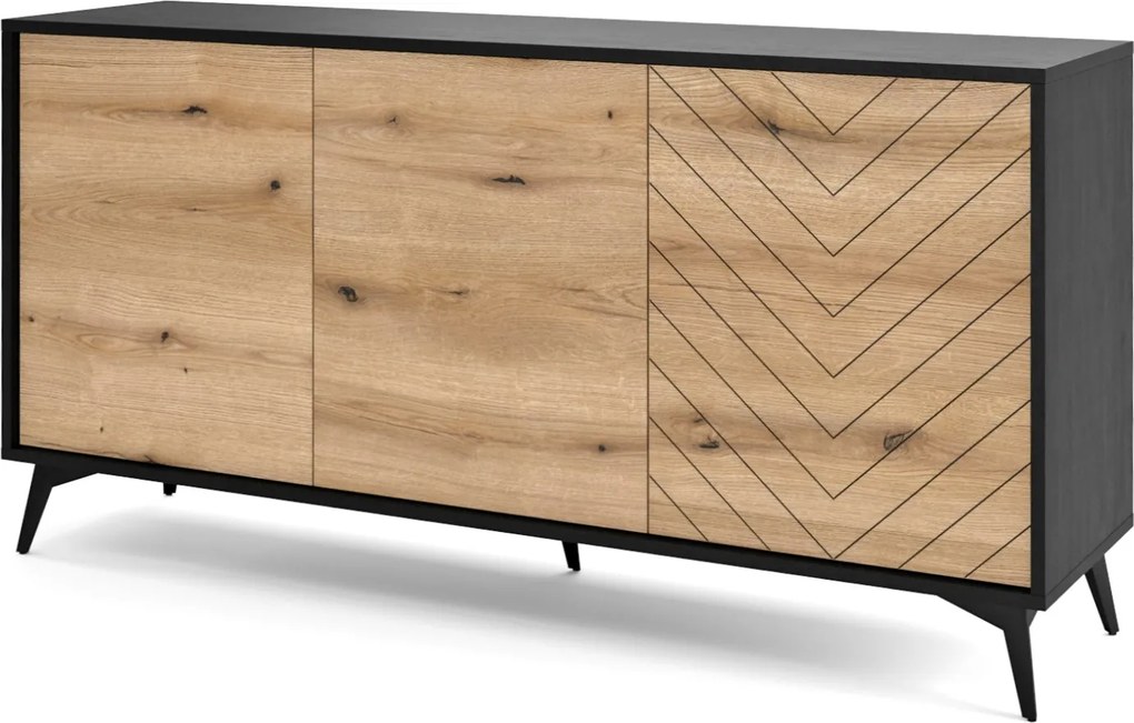 PSK Komoda DARA, Dub Evoke/Černá 154 cm