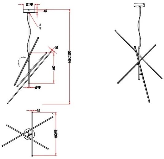 Trio - LED Stmívatelný lustr na lanku TIRIAC 3xLED/8,5W/230V bílá