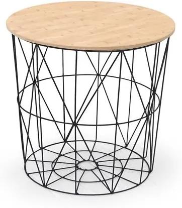 Odkládací stolek MARIFFA Halmar deska dekor dřevo / nohy černá