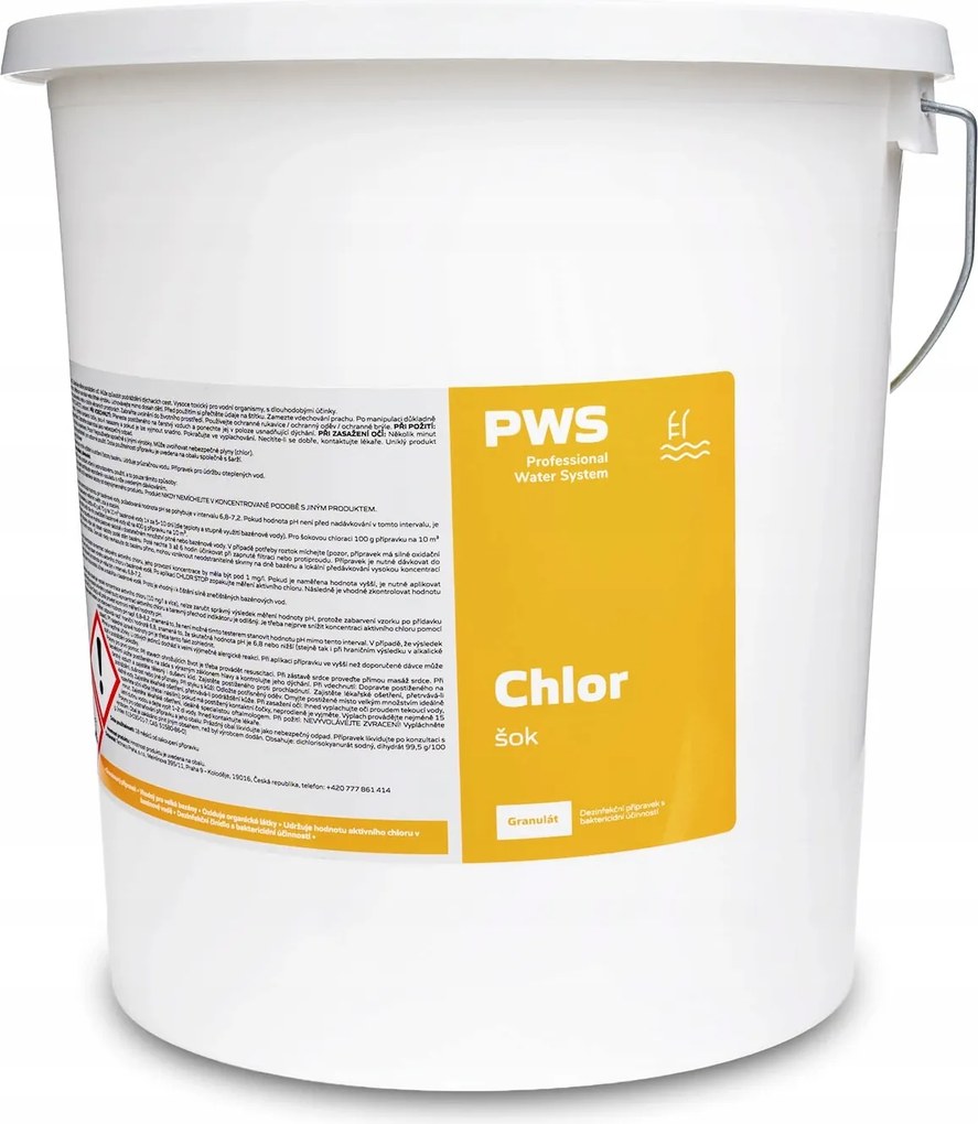 Pws Chlor šok organický granulát 10kg bazénová chemie